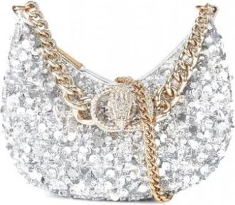 Kurt Geiger Femme, Sacs, Gris, Taille: ONE Size Petit sac hobo &agrave; cha&icirc;ne Chelsea