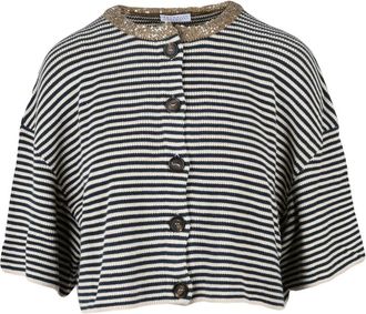 Brunello Cucinelli Femme, Pulls, Multicolore, Taille: 38 FR Cardigan Girocollo