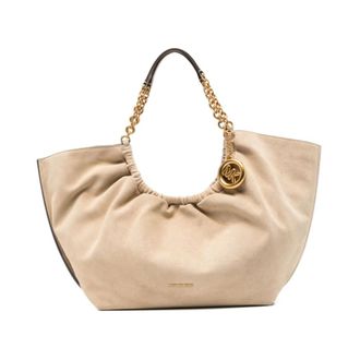 Michael Kors Ruched Suede Hobo Bag - - Bags - Damen - Beige - ONE SIZE
