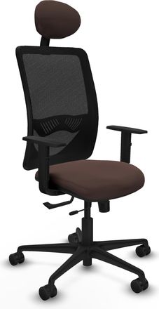 Piqueras y Crespo Computerstuhl Zulema mit 1D-Armen, h&ouml;henverstellbarer Lendenwirbelst&uuml;tze und festem Kopfteil, ausgestattet mit Syncro/Traslack und Schneideschaum, Sch