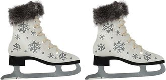 Amosfun Weihnachtsbaum Anhänger Holz Schlittschuhe Christbaumschmuck Miniatur Weiß Schuhe Anhänger 2 Stücke Weihnachtsdekoration Gastgeschenk Party Tannenbaum