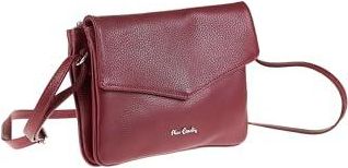 Pierre Cardin Sac &agrave; bandouli&egrave;re pour femme en cuir v&eacute;ritable Made in Italy 26 x 18 x 4 cm 1994, bordeaux, Taille unique