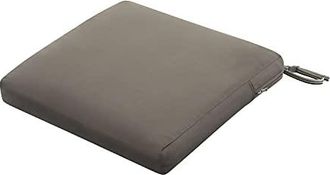 Classic Accessories Ravenna Water-Resistant 19 x 19 x 3 Inch Patio Seat Cushion, Dark Taupe