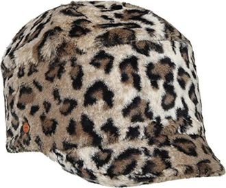 Mayser Casquette pour Femme Fijara Leo - Made in The EU Type Gavroche avec Visiere, Doublure Hiver Automne-Hiver - L (59-60 cm) Beige