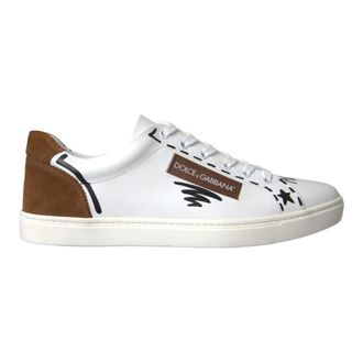 Dolce & Gabbana Homme, Chaussures, Blanc, Taille: 44 1/2 EU Logo Low Top Baskets Chaussures