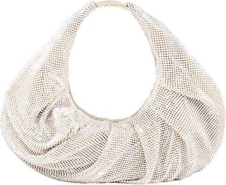 Benedetta Bruzziches Crossbody Bags - Draped Aluminum Mesh Handbag With Rhinestone Detai - Gr. unisize - in Beige - f&uuml;r Damen