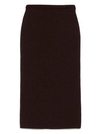 Tom Ford jupe mi-longue en cachemire mélangé - Marron