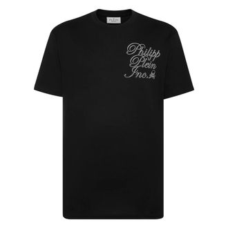 Philipp Plein Homme, Tops, Noir, Taille: 3XL T-Shirt Col Rond
