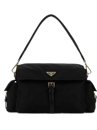 Prada sac porté épaule Re-Nylon à poche à rabat - Noir