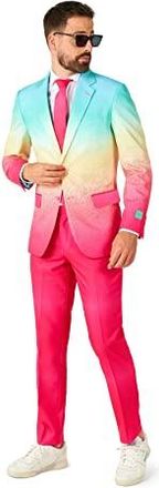 OppoSuits Costume pour Hommes - Funky Faded Rainbow - Rose, Bleu, Jaune - Costume De F&ecirc;te