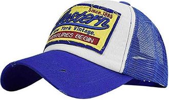 Heekpek Lettres Anglaises Casquettes Baseball Broderie Casquettes Homme Femme Casual Sport Casquettes Hip Hop Casquette Mesh, Bleu, Taille Unique