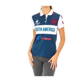 La Martina Kurz&auml;rmeliges Poloshirt - - Tops - Damen - Blau - M