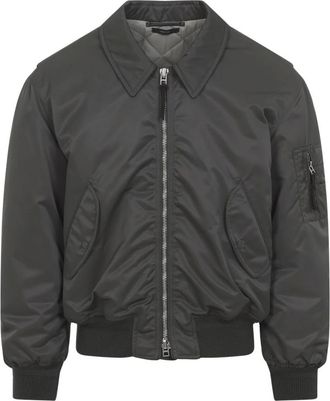Tom Ford Homme, Vestes, Vert, Taille: XL Satin Nylon Flight Bomber