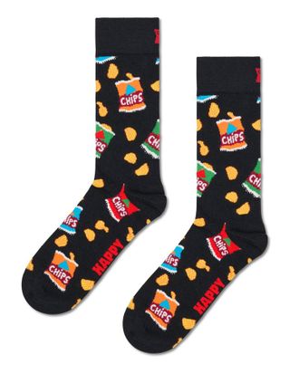 Happy Socks Softe Socken mit Chipstüten-Motiv in