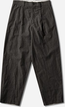 Undercover Men s Linen-Ramie Blend Cotton Pants Charcoal