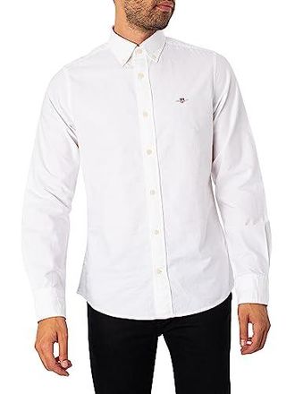 GANT Chemise Slim Oxford Classique pour Homme, Blanc, Standard, Blanc., L
