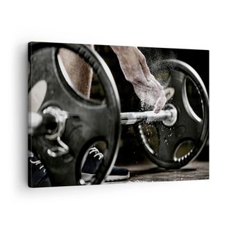 Arttor Bilder auf Leinwand Sport athlet anheben fitness Leinwandbild 70x50cm Wandbilder Dekoration Wohnzimmer Schlafzimmer Küche Deko Klein Wanddeko Bild Wan