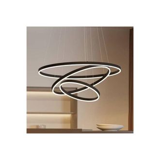 Arcchio Neuwertig] Arcchio Albiona Led H&auml;ngeleuchte H&auml;ngeleuchte Lampe Leuchte Schwarz 3 Ringe B-Ware