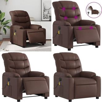 vidaXL Massagesessel Elektrisch Braun Kunstleder - Massage Sessel - Elektrischer Sessel - Relaxsessel - Fernsehsessel - Bequeme Sessel - Home & Living