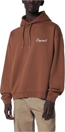 Dsquared2 Homme, Sweatshirts et sweats &agrave; capuche, Brun, Taille: L SweaT-shirt Coupe D&eacute;contract&eacute;e avec Logo