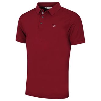 Calvin Klein Herren Campus 3 Knopf Kragen Polo Hemd - Burgunder Sport - XXXXXL