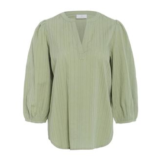 Kaffe Chemisier Vert avec Manches &frac34; - Femme - Blouses et Chemises - Vert - Taille: 46 FR