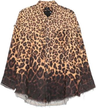 R13 Chemise Brole Wr075 R920B - Femme - Blouses et Chemises - Brun - Taille: 40 FR