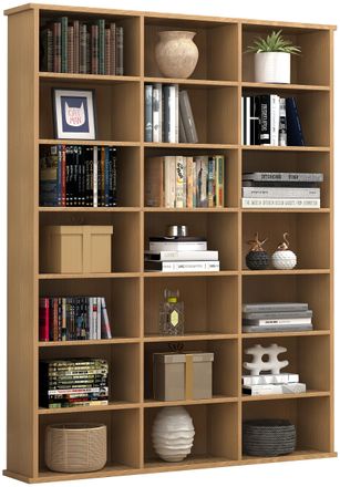 VCM Holz CD DVD Standregal B&uuml;cherregal Medienregal Raumteiler Deko Regal Megosa M