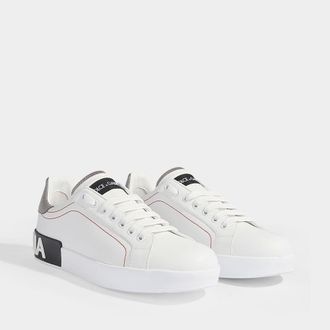 Dolce & Gabbana Portofino Sneakers - Dolce & Gabbana - White/Silver - Leather