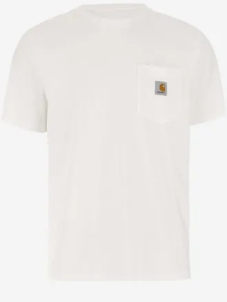 Carhartt Work in Progress Logo Patch Pocket Cotton T-Shirt - White