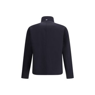 Herno Mens Blue Elastane Coat Clothing