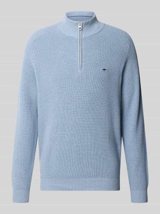 Fynch-Hatton Regular Fit Strickpullover aus reiner Baumwolle mit Troyer-Kragen