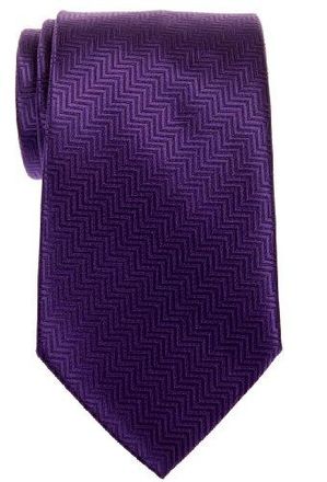 Retreez Cravate pour homme en microfibre tiss&eacute;e &agrave; rayures zigzag - Violet - Taille Unique