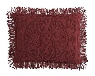Beatrice Home Fashions Medaillon-Chenille Tagesdecke, burgunderfarben, Standard Sham