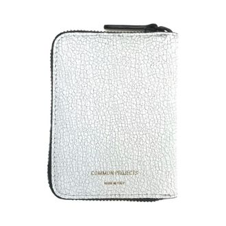 Common Projects unisex, Accessoires, Blanc, Taille: ONE Size Porte-monnaie en cuir craquelé blanc
