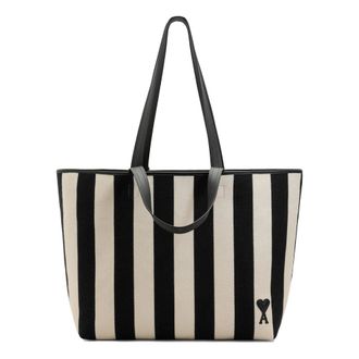 Ami Femme, Sacs, Multicolore, Taille: ONE Size Toile Ray de Coeur Shopping Bag