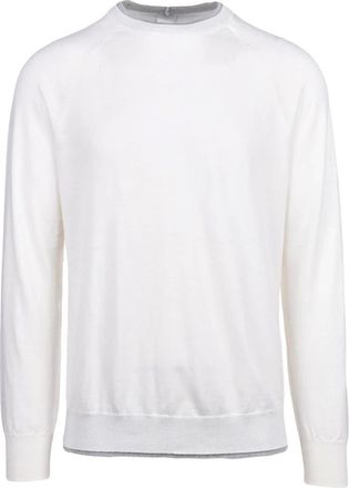 Eleventy Homme, Pulls, Blanc, Taille: 2XL Pullover Girocollo