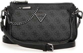 Guess Noelle II Double Pouch Crossbody Bag Coal Logo