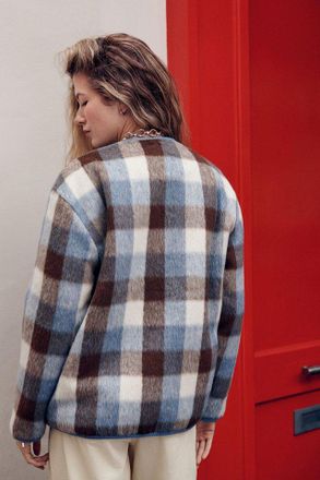 Next Kurzjacke Jacke mit Karomuster (1-St)