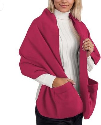 Generic Poncho Femme Hiver Chaud Chale Femme Hiver Chaud Cape Femme Effet enveloppant Poncho Couverture Tricot &Eacute;pais Oversize Portable Toute Saison Confort