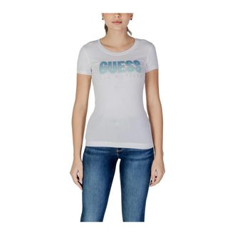 Guess Strassbesetztes T-Shirt mit Print - - Tops - Damen - Wei&szlig; - XL