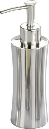 WENKO 17274545 Seifenspender Pieno - Flüssigseifen-Spender, Fassungsvermögen 0.165 L, Edelstahl rostfrei, 8 x 19.5 x 5.7 cm, Glänzend