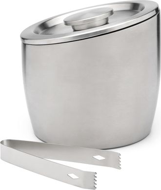 Leopold Vienna doppelwandiger Edelstahl Eiswürfelbehälter mit Deckel 2.5 Liter