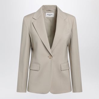 Max Mara Beige einreihige Jacke aus Wolle