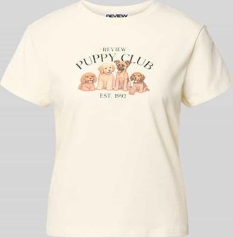 Review T-Shirt mit Motiv-Print und Rundhalsausschnitt