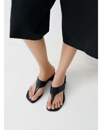 Vagabond Shoemakers - Evie - Sandales en cuir &agrave; entre-doigts et talon - Noir