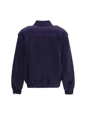 Blaz&eacute; Milano Suede Bomber Jacket - Navy