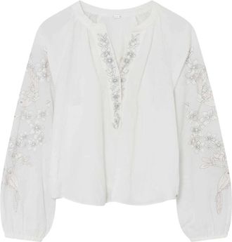 Gustav Femme, Blouses et Chemises, Blanc, Taille: 40 FR Top lange mouw 60653 Annsofie