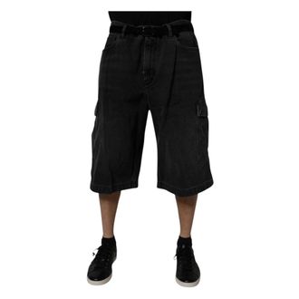 Dolce & Gabbana Mid Waist Denim Cargo Bermuda Shorts - - Shorts - Herren - Schwarzk - XS