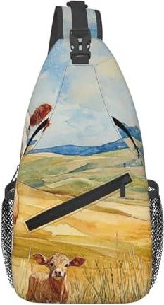 Generic Sac &agrave; dos de voyage &agrave; bandouli&egrave;re motif vache de la ferme pour homme